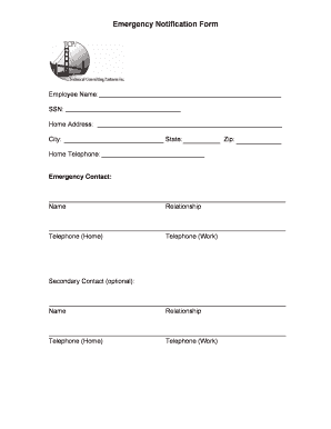 Fillable Online tcpinc Emergency Notification Form.doc - tcpinc Fax ...