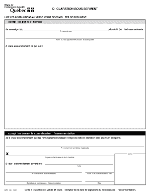 Remplissable En Ligne Formulaire 3573 - Dclaration sous serment ...