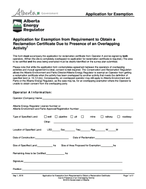 Fillable Online Application for Exemption from Requirement to Obtain a ...