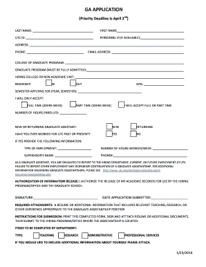 Fillable Online utc GA APPLICATIONdocx Fax Email Print - pdfFiller