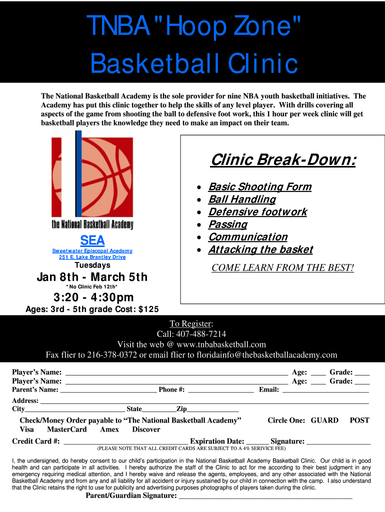 Fillable Online TNBA HOOP ZONE CLINIC2013 - tnbabasketballcom Fax Email ...