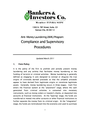 Fillable Online Anti-Money Laundering AML Program Compliance and Fax ...