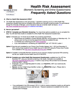 Fillable Online (Biometric Screening and Online Questionnaire) Fax ...