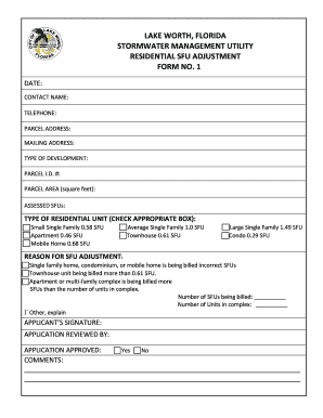 Fillable Online lakeworth LAKE WORTH FLORIDA STORMWATER MANAGEMENT UTILITY Fax Email Print ...