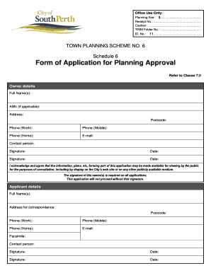 Fillable Online Form for bApplicationb for Planning Approval Fax Email Print - pdfFiller