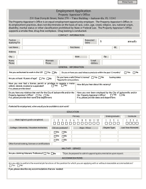 Fillable Online Employment Application - COJnet Fax Email Print - pdfFiller