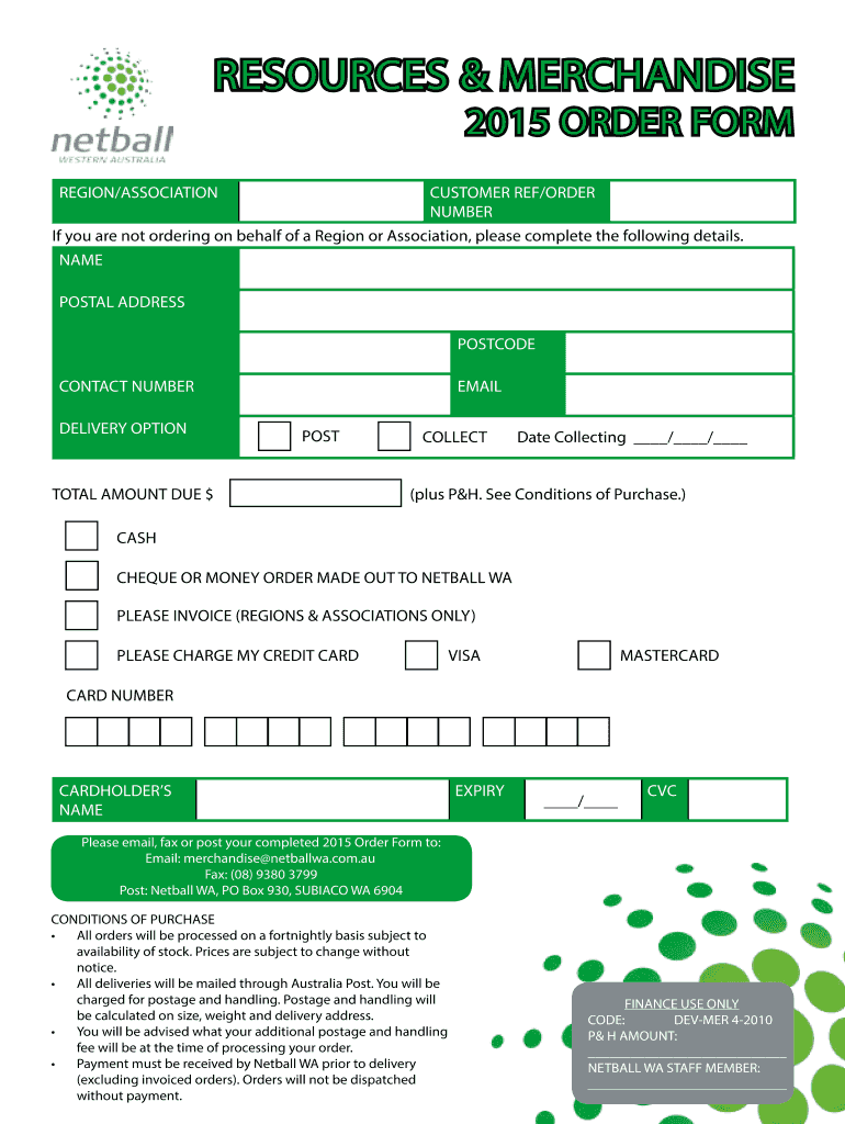 Fillable Online RESOURCES & MERCHANDISE Fax Email Print - pdfFiller