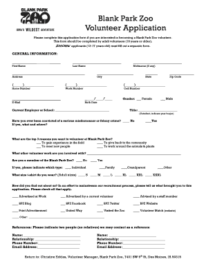 Fillable Online Blank Park Zoo Fax Email Print - pdfFiller