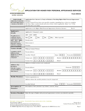 Fillable Online Form EH040 - bApplicationb for HRPAS licence - ABLIS ...