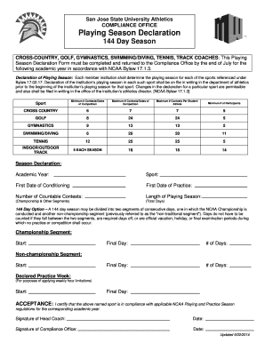 Fillable Online 144 Day Declaration Form - CBS Sports Network Fax Email ...