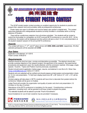 Fillable Online acap-usa 2015 ACAP STUDENT POSTER CONTEST - acap-usaorg ...