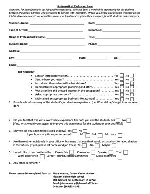 Fillable Online pleasval k12 ia BusinessHost Evaluation Form Fax Email ...