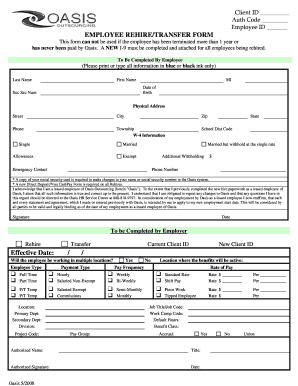 Fillable Online Employee Rehire Form 5-08 - ActionLink - Home Fax Email ...