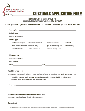 Fillable Online Customer Application Form - metasite Fax Email Print ...