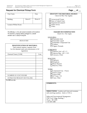 Fillable Online sem umaine Mf11012 Chemical Pickup Form Fax Email Print ...