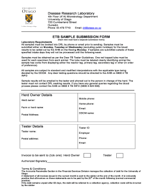 Fillable Online otago ac DRL Etb 2010 Fax Email Print - pdfFiller