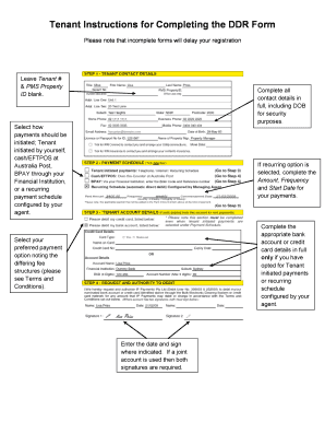 Fillable Online Tenant Instructions for Completing the DDR Form Fax ...