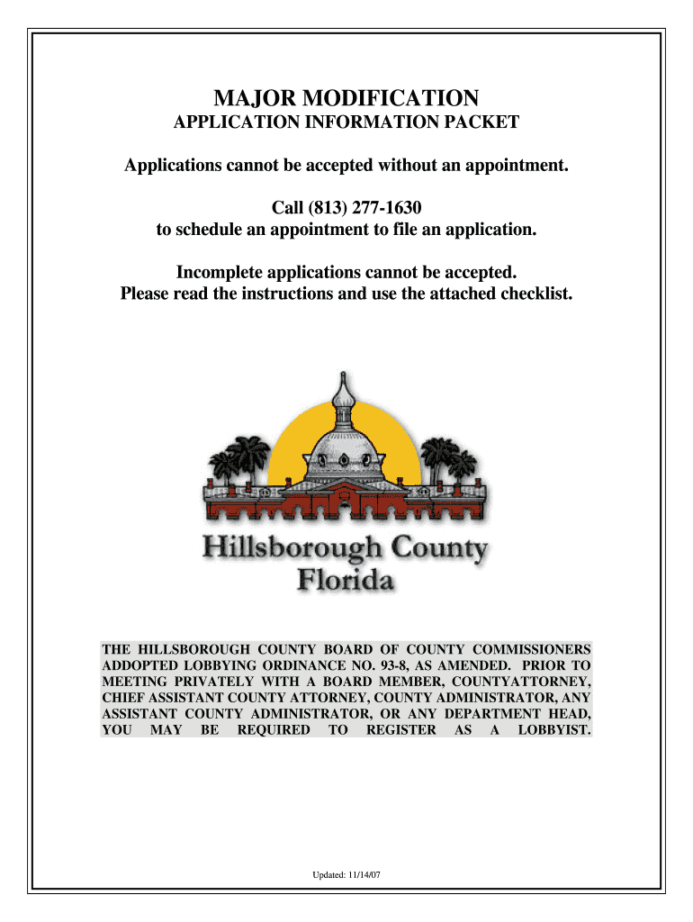 Fillable Online hillsboroughcounty APPLICATION INFORMATION PACKET Applications cannot be ...