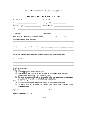 Fillable Online seviercountytn Form Buffer Variance Applicationdoc - seviercountytn Fax Email ...