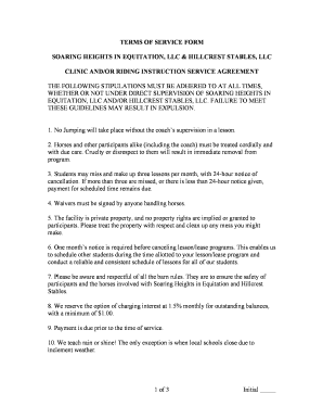 Fillable Online Terms Of Service FORM 030715doc Fax Email Print - pdfFiller