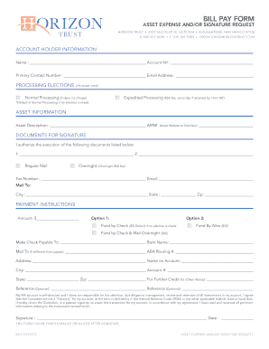 Fillable Online BILL PAY FORM Fax Email Print - pdfFiller