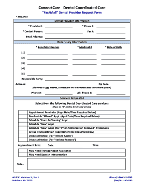 Fillable Online ConnectCare - Dental Coordinated Care Fax Email Print ...