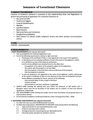 Fillable Online Issuance of Locational Clearance Fax Email Print ...