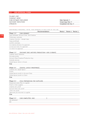 Fillable Online 11 JOB APPROVAL FORM - Association of Registered ...