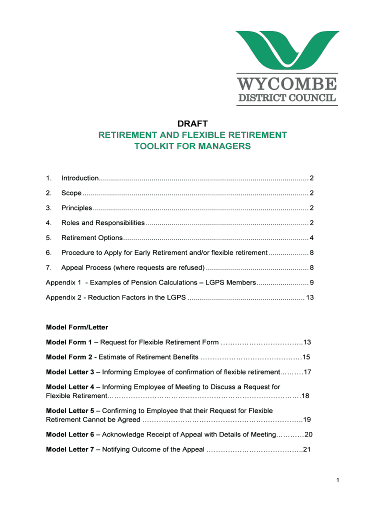 Fillable Online councillors wycombe gov DRAFT RETIREMENT AND FLEXIBLE ...
