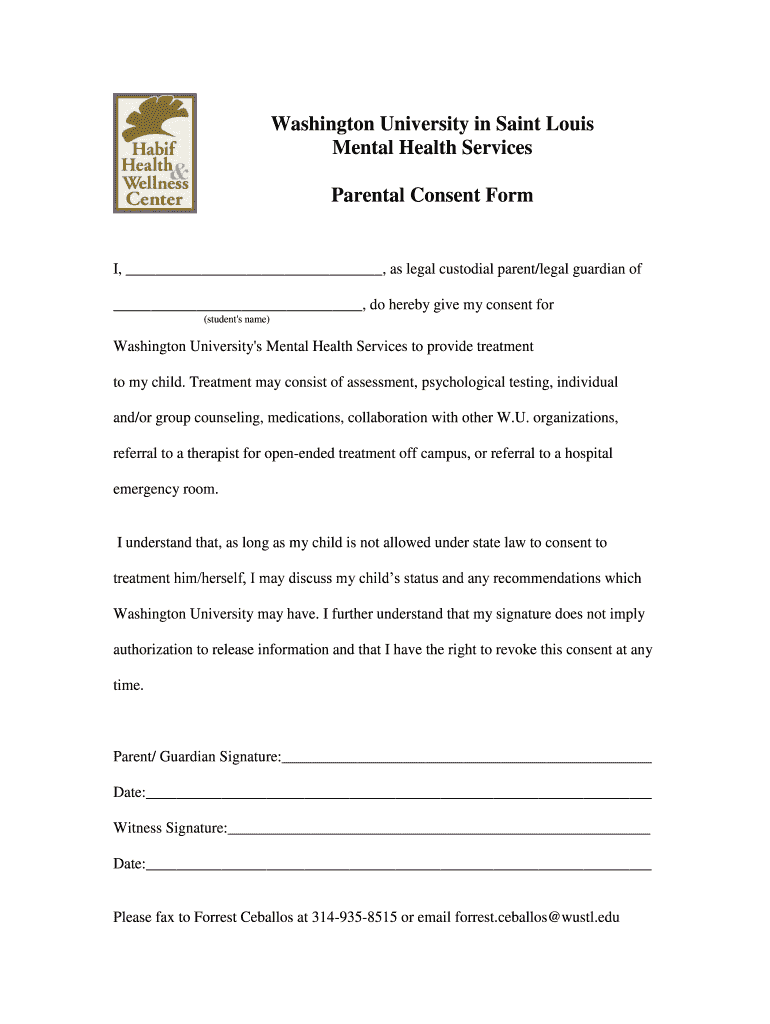 Fillable Online shs wustl Washington University in Saint Louis Mental Health - shs wustl Fax ...