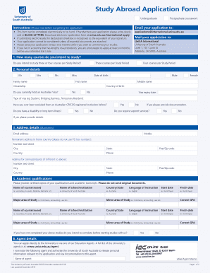 Fillable Online Study Abroad Application Form - ieconlinede Fax Email ...
