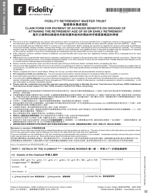 Fillable Online FIDELITY RETIREMENT MASTER TRUST CLAIM FORM FOR Fax ...