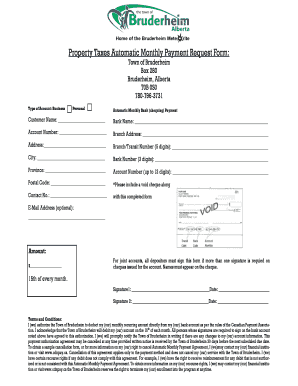 Fillable Online Property Taxes Automatic Monthly Payment Request Form ...
