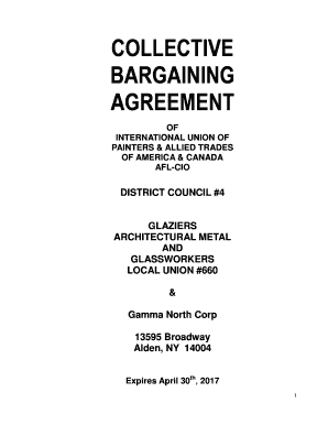 Fillable Online dc4 Collective bargaining agreement - District Council 4 Fax Email Print - pdfFiller