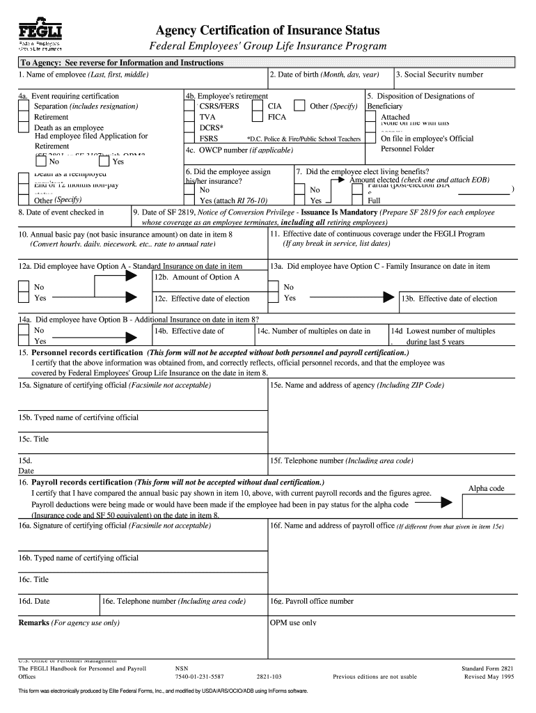 Fillable Online afm ars usda Separation (includes resignation) Fax ...