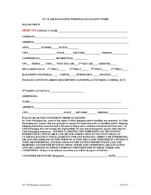 Fillable Online PPS Shipping Form Fax Email Print - pdfFiller