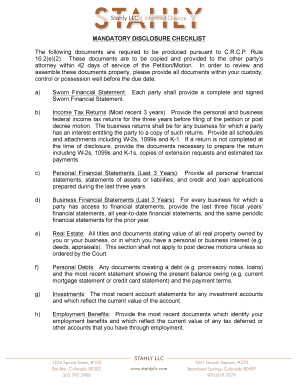 Fillable Online MANDATORY DISCLOSURE CHECKLIST Fax Email Print - pdfFiller
