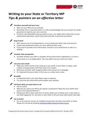 Fillable Online Writing to your State or Territory MP Tips pointers on ...