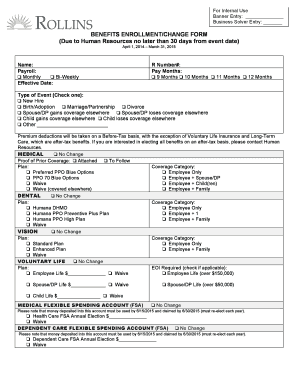 Fillable Online rollins benefits-change-form-2014-2015doc - rollins Fax ...