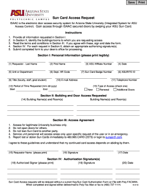 Fillable Online asu Sun Card bAccess Requestb - Arizona State ...