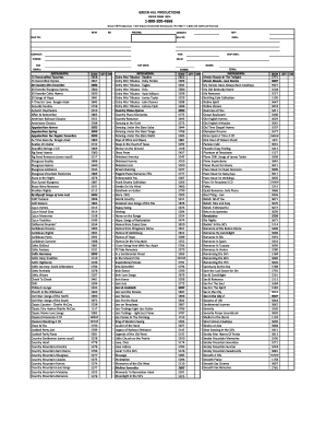 Fillable Online Green Hill Order Form 2014xls Fax Email Print - pdfFiller