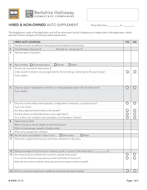 Fillable Online HIRED NON-OWNED AUTO SUPPLEMENT - Market Finders Fax ...