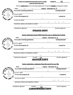 Fillable Online POLICE COPY - Town Of Blandford Fax Email Print - pdfFiller