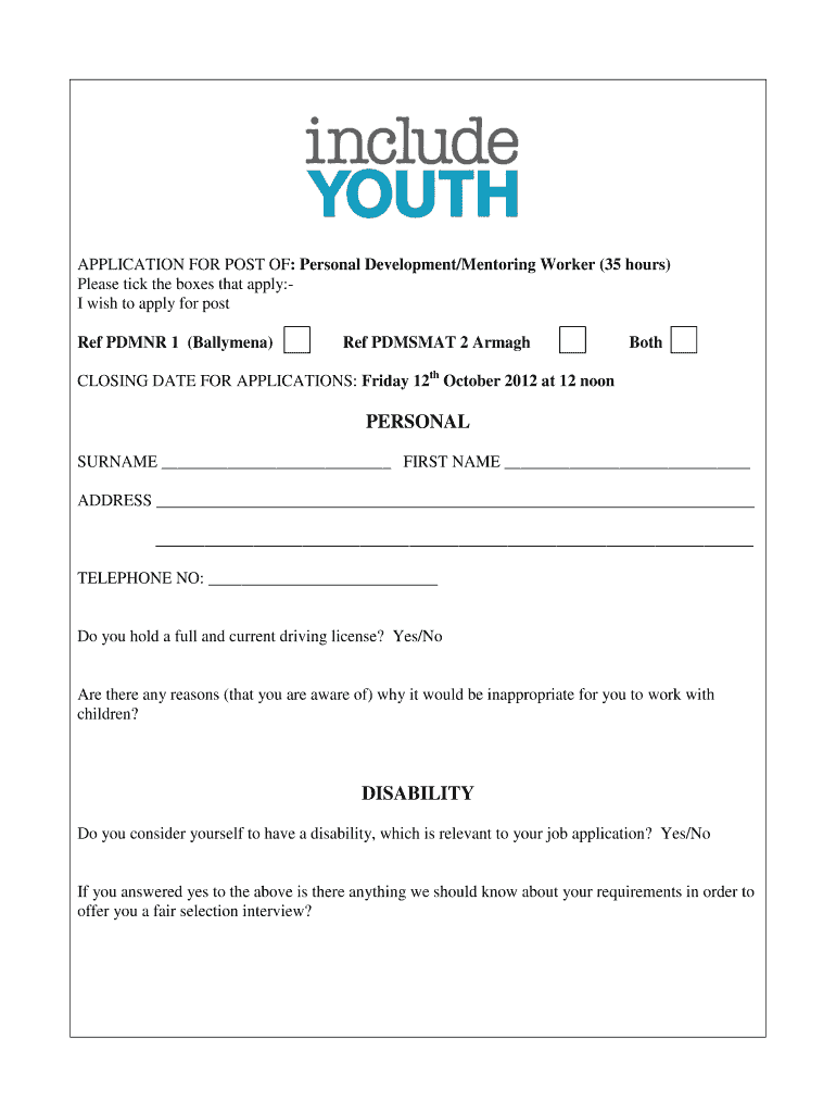 Fillable Online communityni PERSONAL - CommunityNI - communityni Fax ...