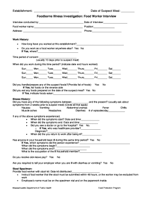 Fillable Online Foodworker Interview.doc Fax Email Print - pdfFiller