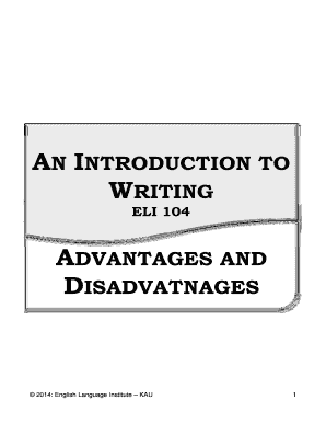 Fillable Online eli kau edu ADVANTAGES AND DISADVATNAGES - elikauedusa Fax Email Print - pdfFiller