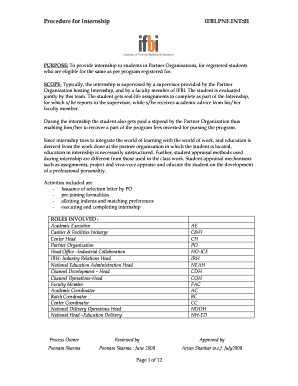 Fillable Online Procedure for Internship Fax Email Print - pdfFiller
