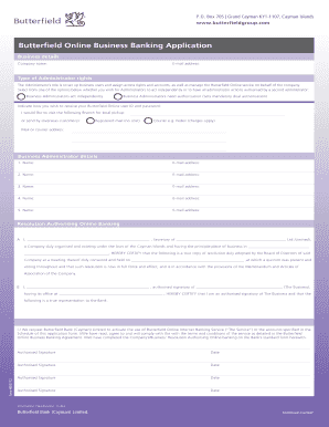 Fillable Online Business Online Banking - Butterfield Group Fax Email Print - pdfFiller