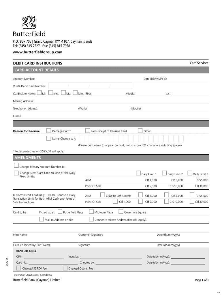 Fillable Online Account Number Date DDMMYY - Butterfield Group Fax Email Print - pdfFiller