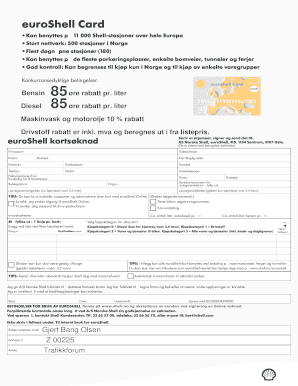 Fillable Online EuroShell Card - kundewebaggressiveno Fax Email Print ...
